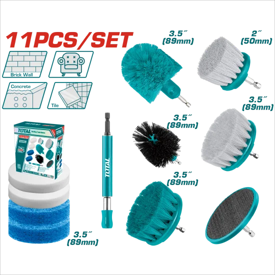 TOTAL 11PCS 電動塑膠清潔刷組 (TACB1101)