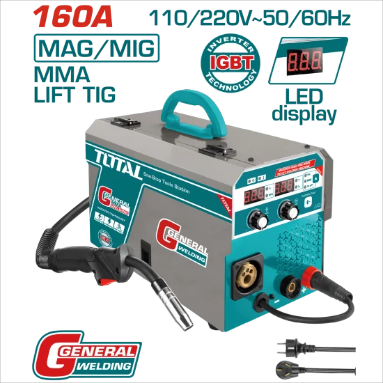 TOTAL 高效能變頻電焊機 110/220V 160A (UTMGT1601)